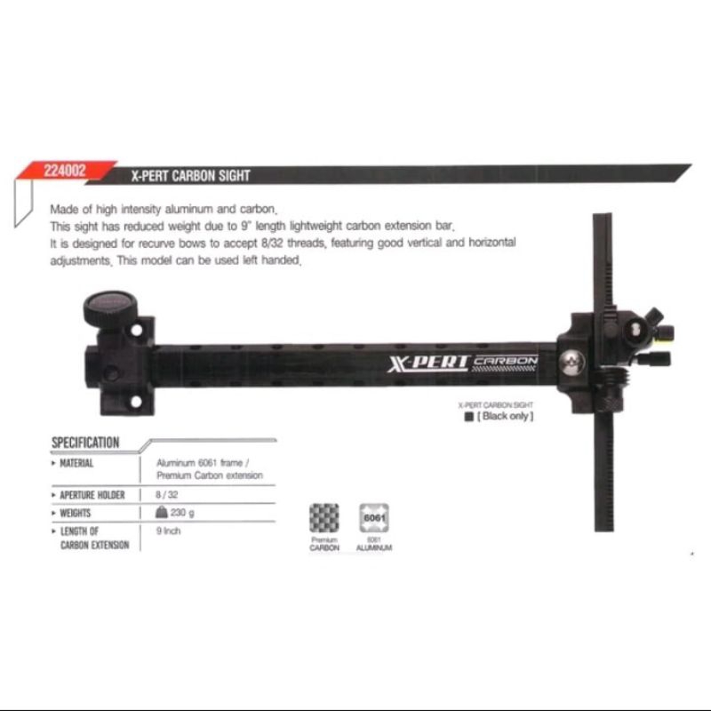 Jual Sight X-Pert Cartel Carbon Sight 8-32 - Target Sight Fisir Busur ...