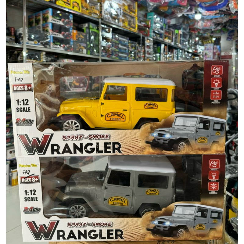 Jual Mobil Remote Jeep WRANGLER SPRAY SMOKE Scale 1:12 Big Size Nyala ...