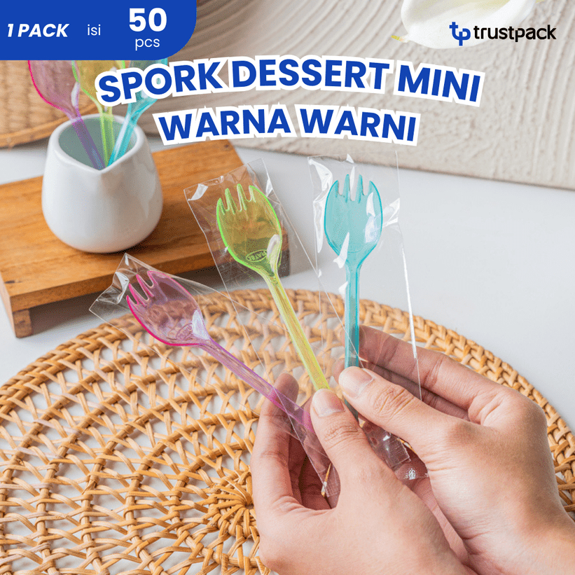 Jual SENDOK GARPU PLASTIK MINI STERIL / SPORK MINI / SENDOK KUE TART ...
