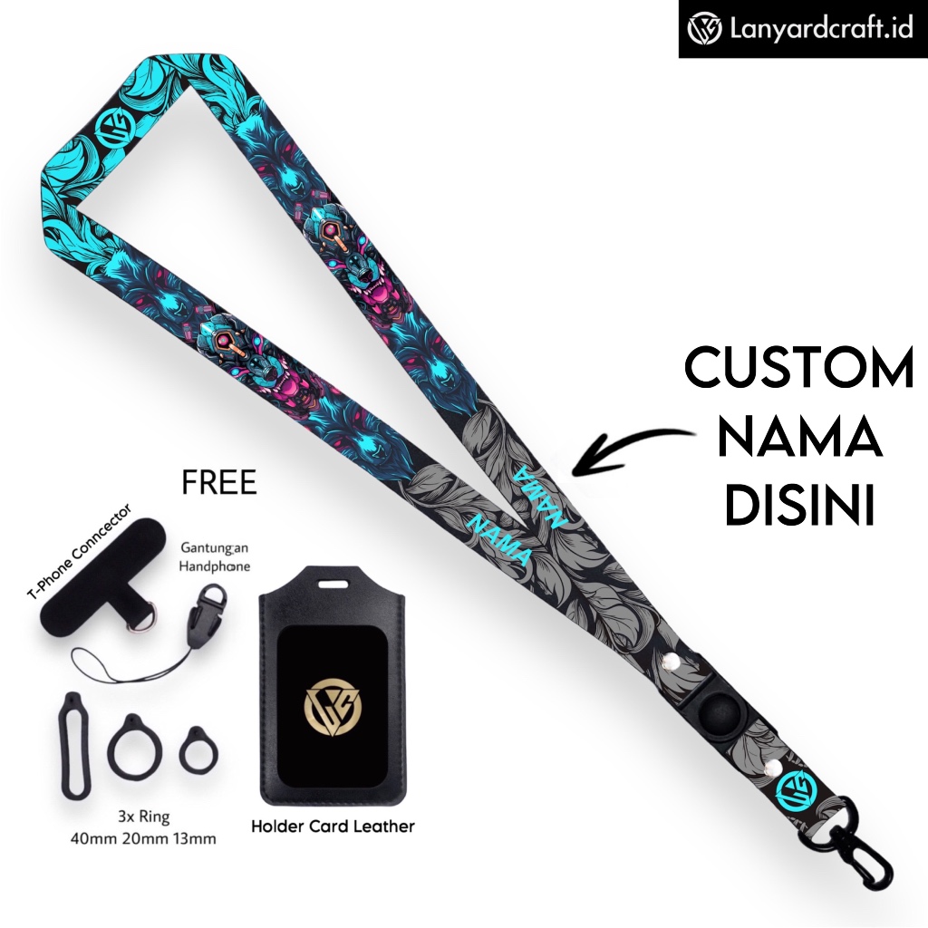 Jual [SO-BH] Lanyard Craft Custom Nama Wolf Series Request Nama Satuan ...