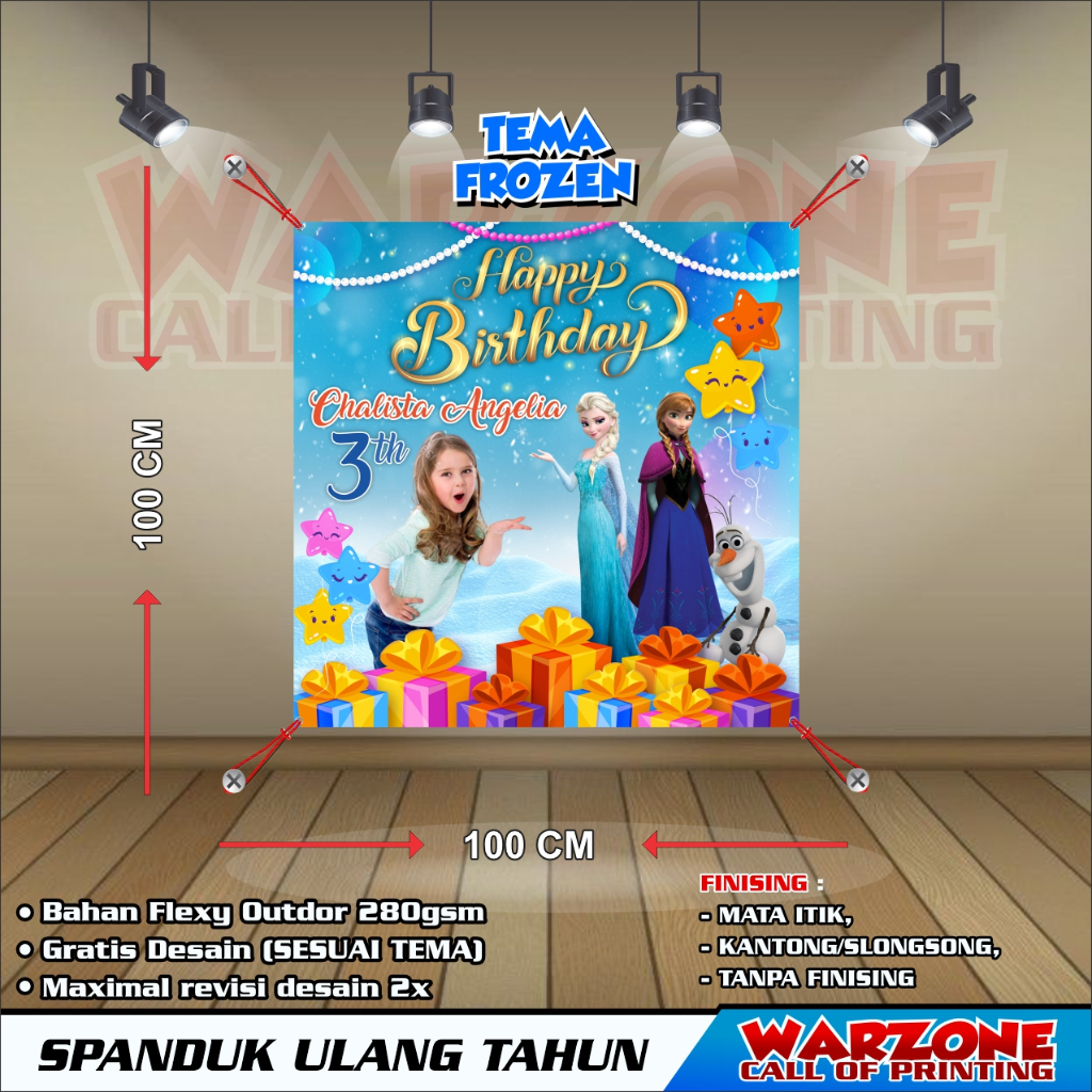 Jual SPANDUK ULANG TAHUN FROZEN , HAPPY BIRTHDAY, BANNER ULANG TAHUN ...