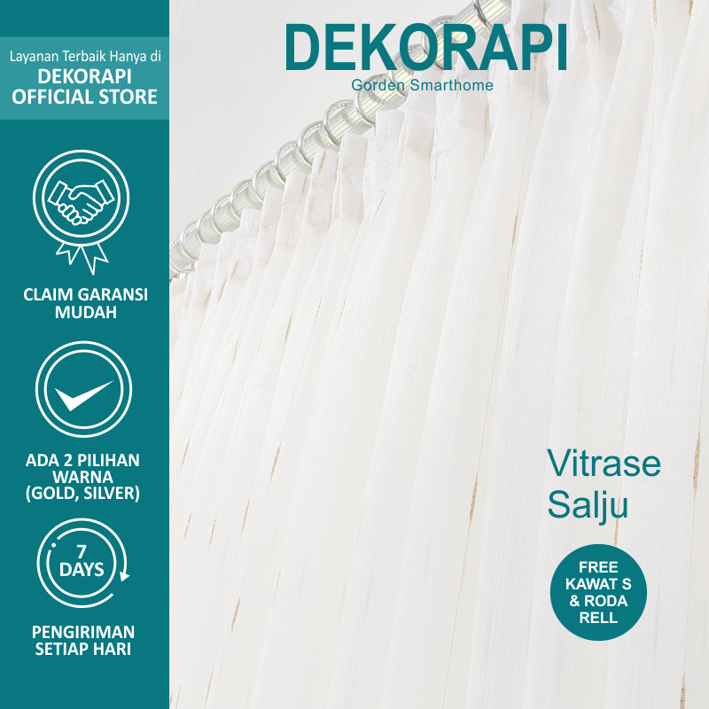 Jual DEKORAPI-Vitrase Putih Gorden /Vitras Salju Gold/Vitras Salju ...