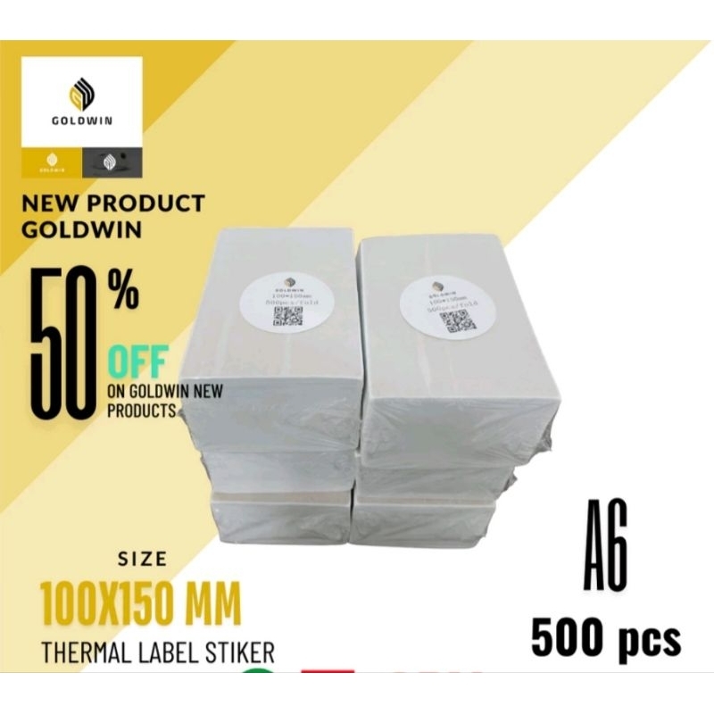 Jual Stiker Thermal Gold Win 100 x 150 isi 500 lembar Grosir | Shopee ...