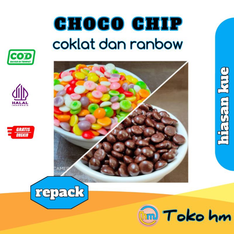Jual Choco Chip Repack 50gr / 100gr – Coklat Setengah Bulat – Topping ...