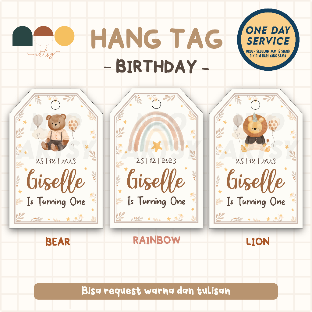 Jual Hang Tag Ulang Tahun Anak Custom - Hangtag Birthday Custom ...