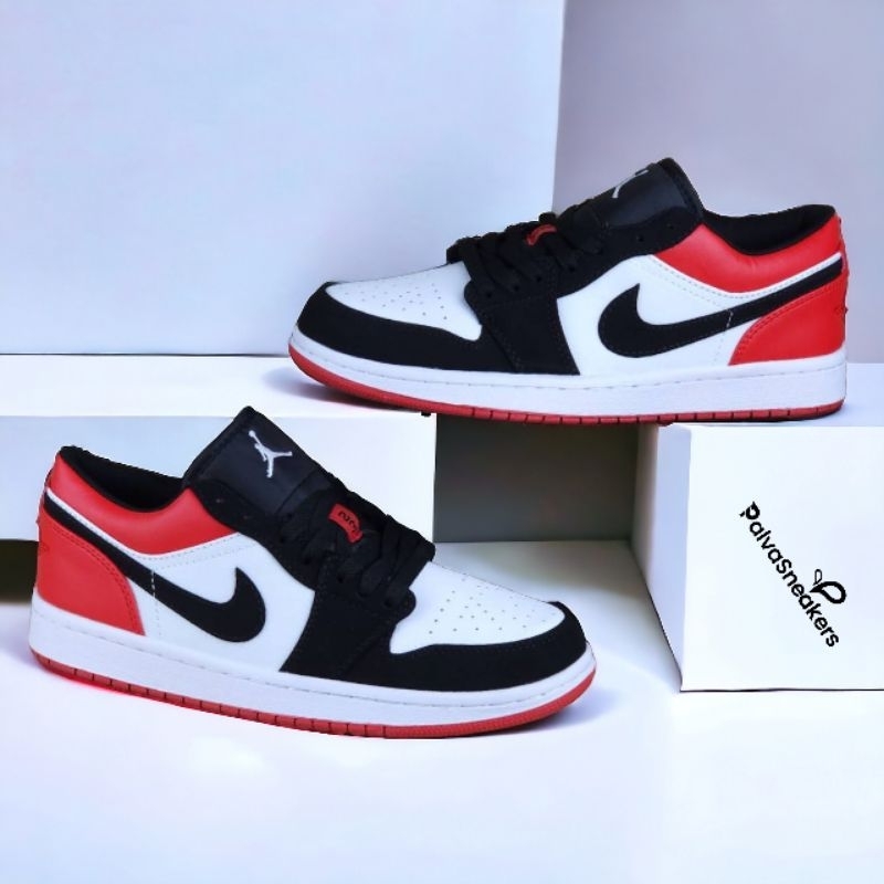 Jual Sepatu olahraga pria air jordan 1 low black toe 100% BNIB | Shopee ...