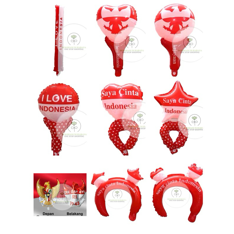 Jual Pernak Pernik 17 Agustus Balon Tangan / Balon Bando / Bando / Pin ...