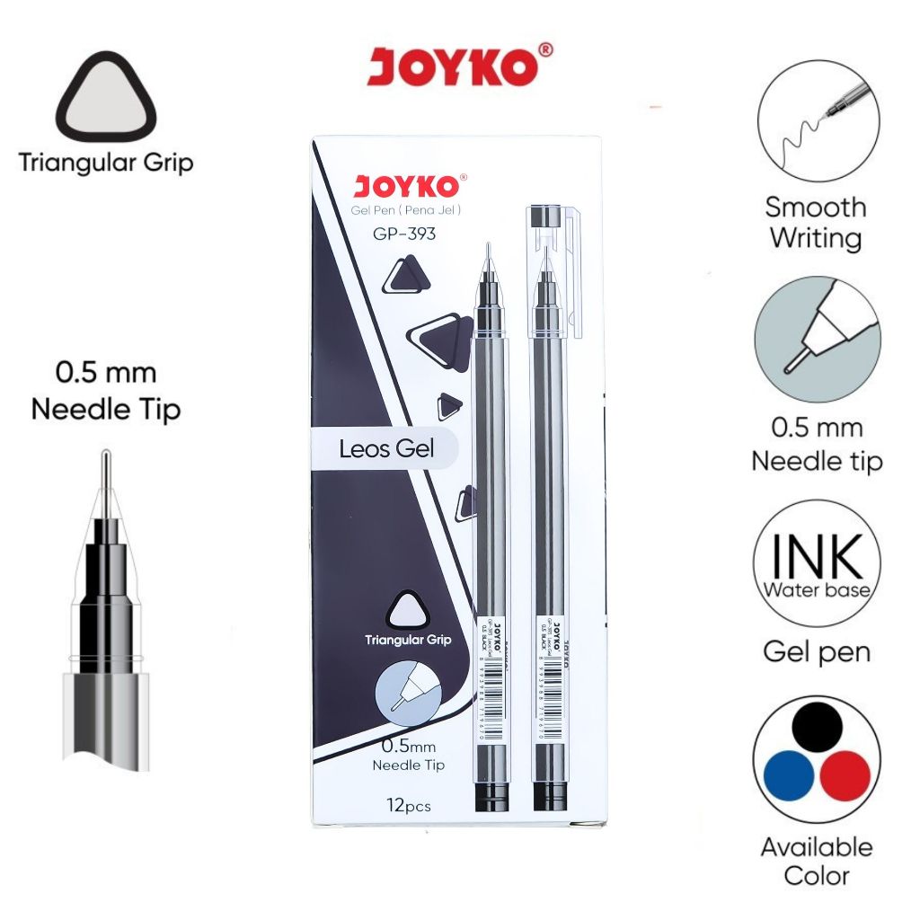 Jual 1 LSN / 12 Pcs Gel Pen Pulpen Pena Joyko GP-393 Leos Gel 0.5 mm | Shopee Indonesia