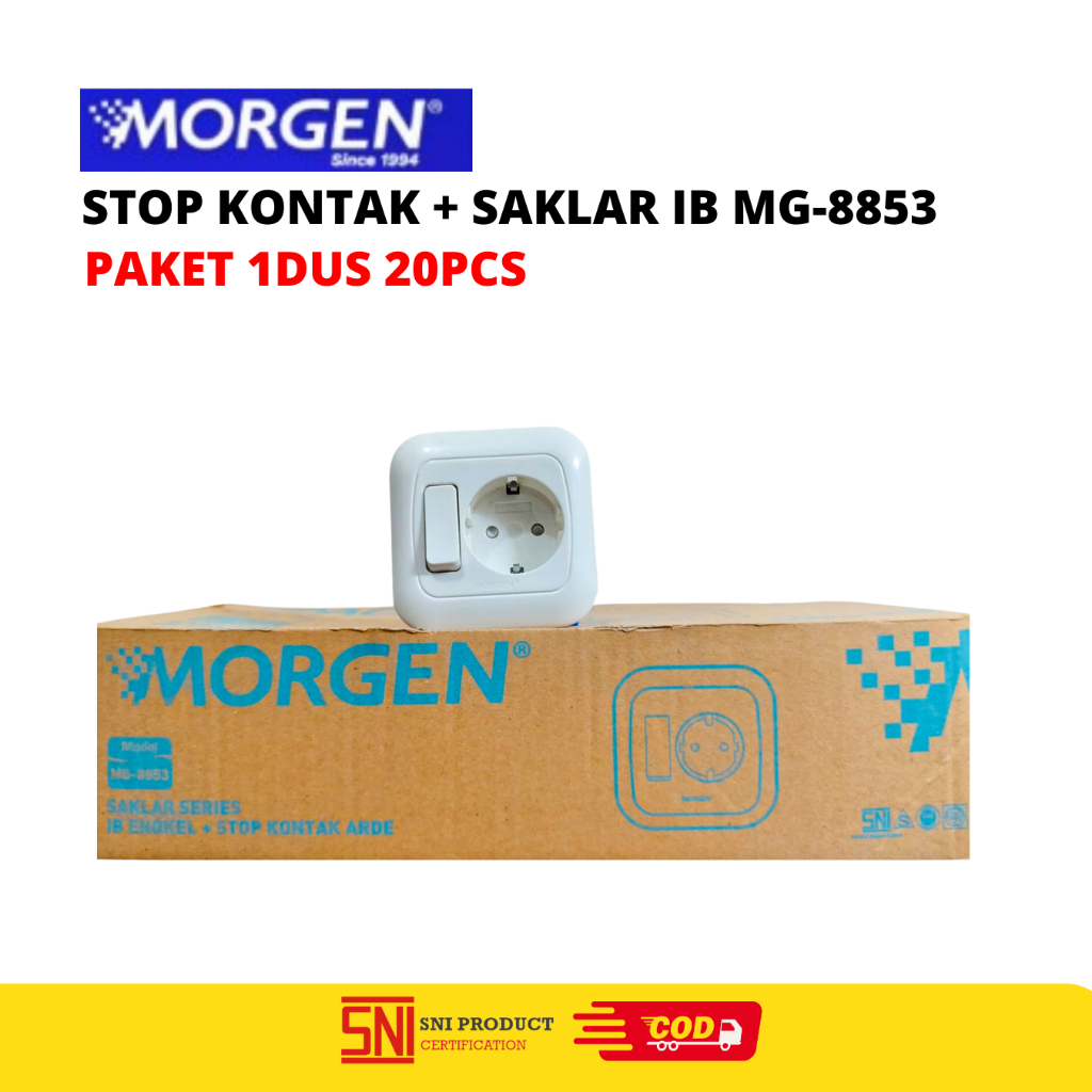 Jual PAKET 1 DUS 20pcs Morgen Saklar Engkel + Stop Kontak IB M Series ...