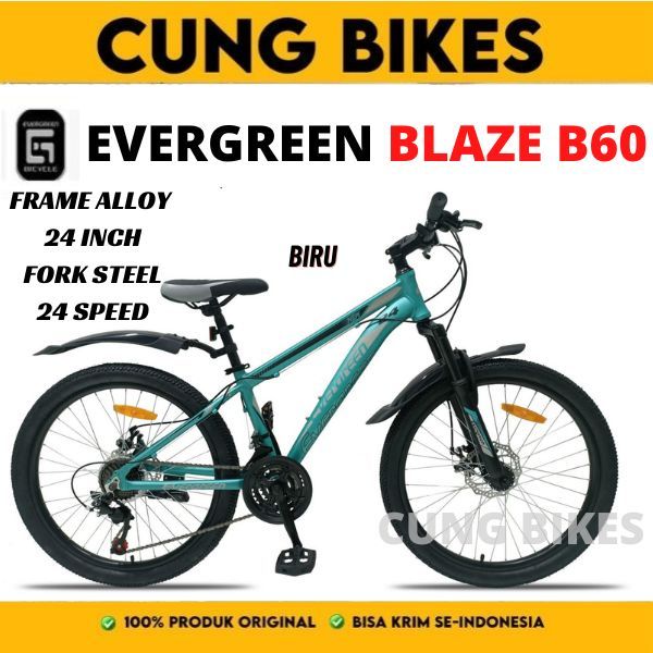 Jual Sepeda Gunung MTB Evergreen B60 ukuran 24 Inch Frame Alloy ...