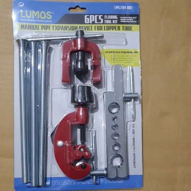 Jual LUMOS Alat Pemekar Pipa Tembaga Pvc AC Flaring Tool Kit Set 6 Pcs ...