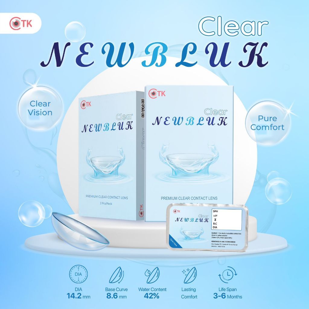 Jual Softlens NEWBLUK CLEAR 14,2 MM Bulanan Minus (-0,50 S/D -10,00) By ...