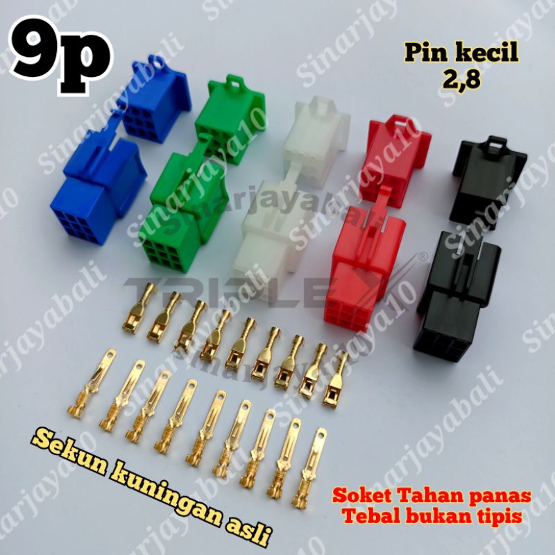 Jual soket 9pin kecil socket 9 pin p kuningan asli konektor sambungan ...