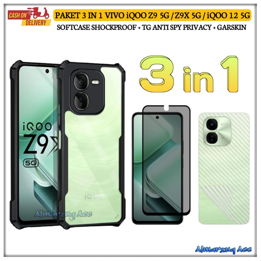 Jual Paket 3in1 Case Vivo iQOO Z9 5G Z9X 5G iQOO 12 5G Softcase ...