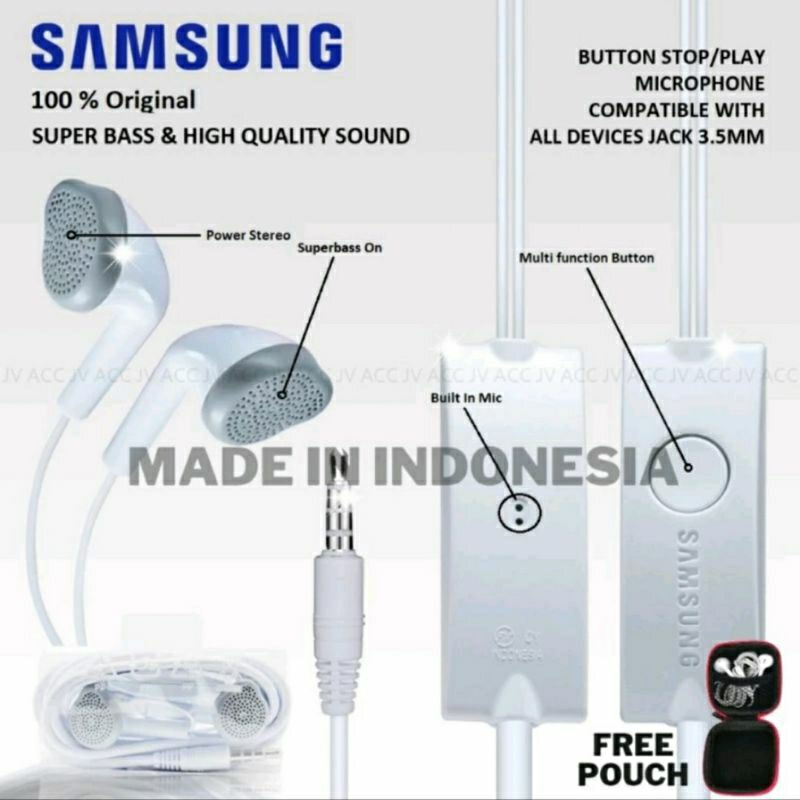 Jual HEADSET / HEADSET SAMSUNG ORIGINAL / HANDSFREE / EARPHONE ...