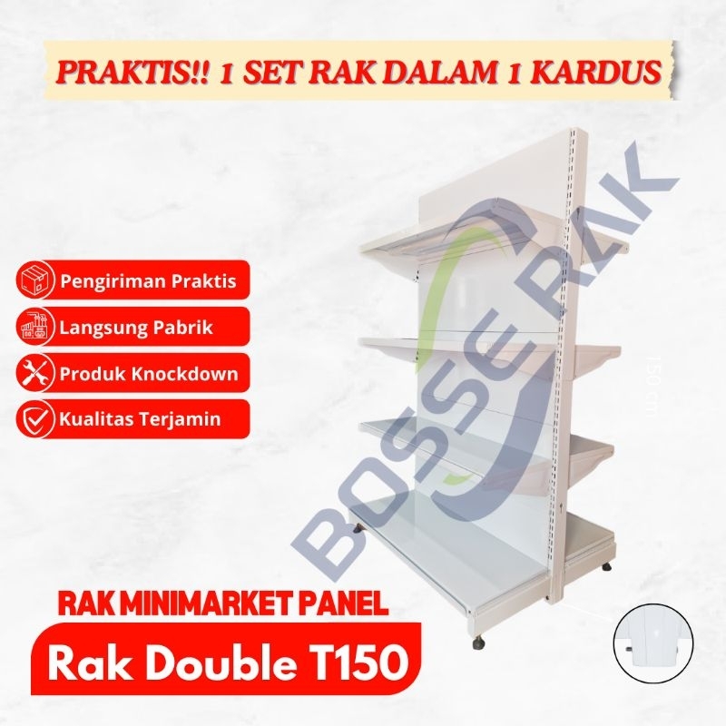 Jual RAK PANEL 150 DOUBLE / RAK 2SISI MURAH / RAK GONDOLA / RAK PRAKTIS ...