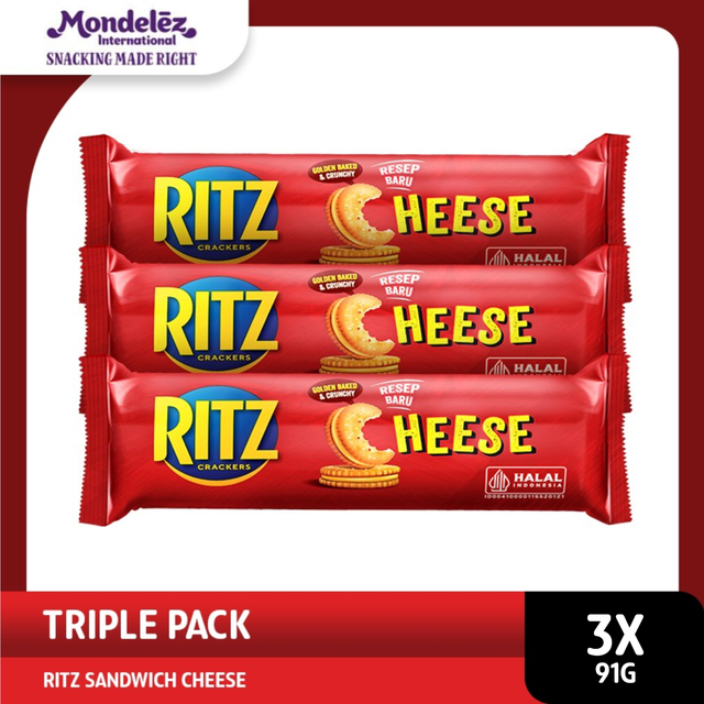 Jual Ritz Sandwich Biskuit Rasa Keju 91gr x 3 pcs | Shopee Indonesia