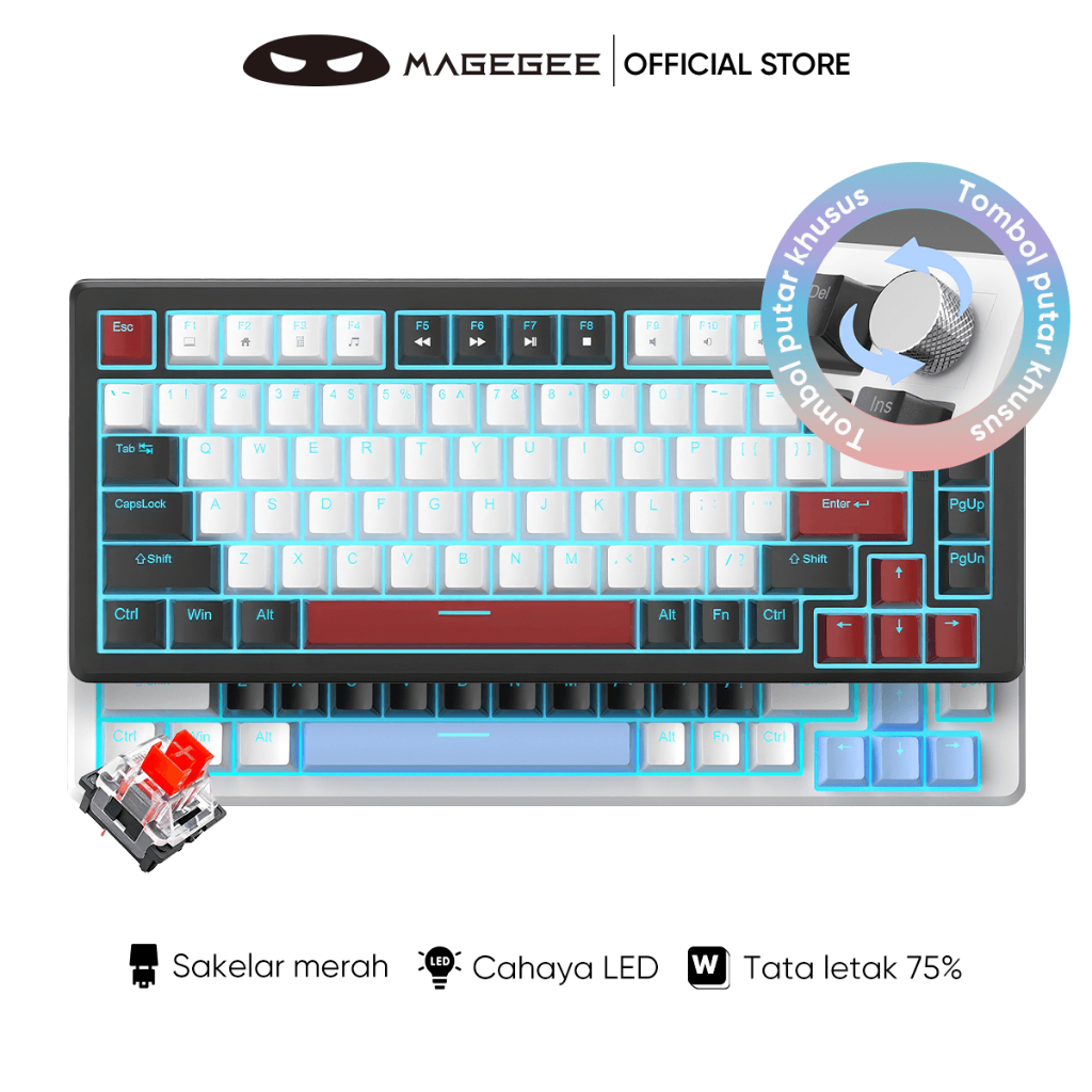 Jual MAGEGEE Mechanical Keyboard Wired Gaming LED Light 75% Layout ...