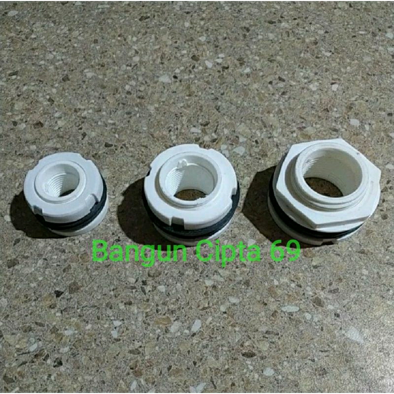 Jual mur tangki pvc/socket drat tangki ukuran 1/2"./ 3/4"./1" | Shopee ...
