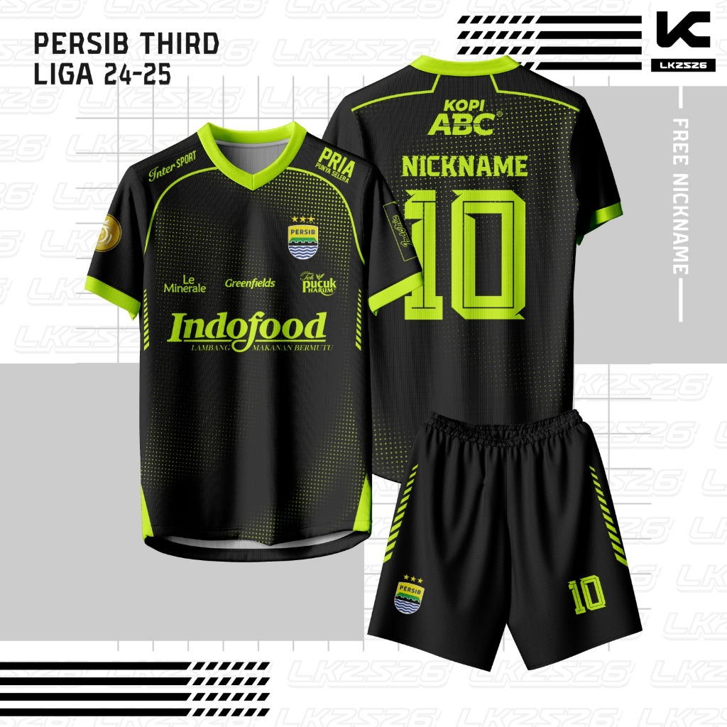 Jual Jersey Bola Persib Bandung Special Liga Third Hitam 2024/2025 Full ...