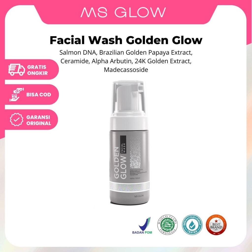 Jual GOLDEN GLOW MS GLOW FACIAL WASH / SABUN WAJAH TERBARU MS GLOW ...