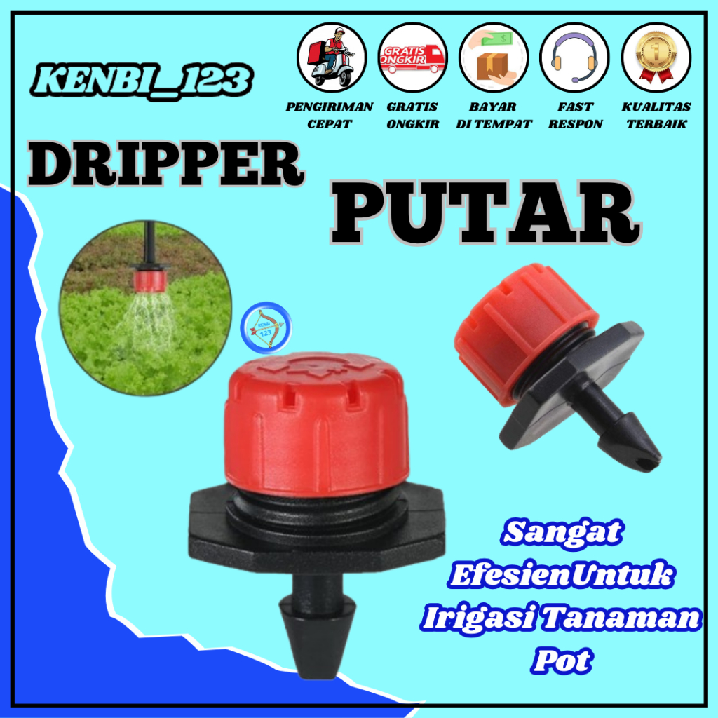 Jual 10 pcs DRIPPER PUTAR 8 ARAH DRIP EMITTER ADJUSTABLE 360 DEGREE ...