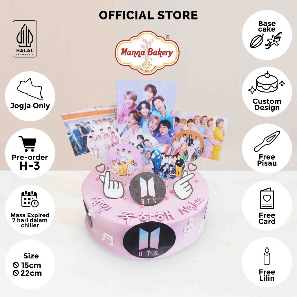 Jual ROTI ULANG TAHUN / KOREAN CAKE / KOREAN CAKE TOPPERS BTS ...