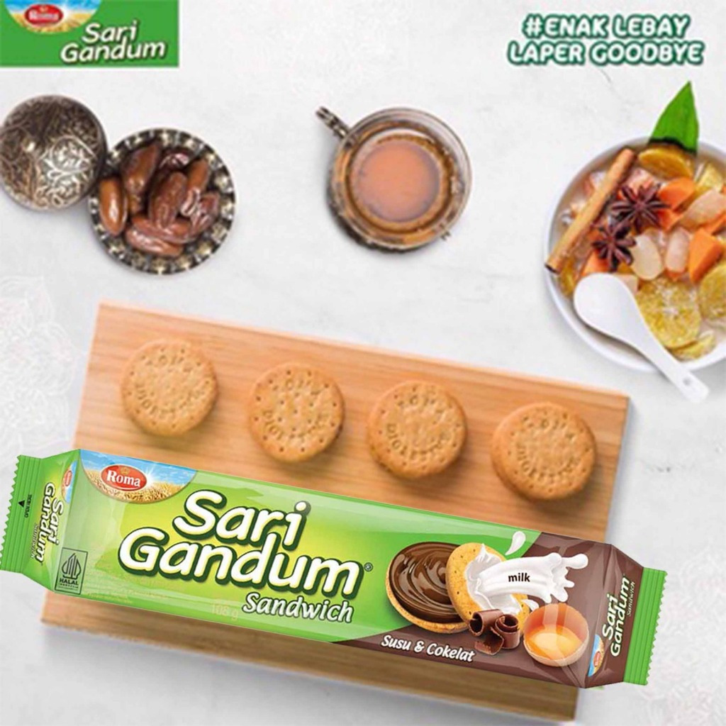 Jual Roma Sari Gandum 108gr/Biskuit Roma Rasa Susu & Coklat/Biskuit ...