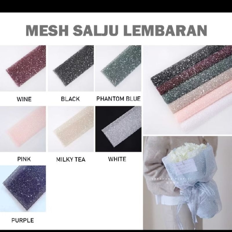 Jual ANNA-Kain TILE SALJU 50x50 cm/Snow asnow mesh Per lembar/ Kain ...