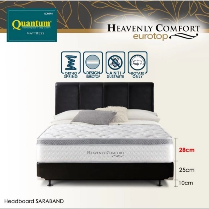 Jual Quantum Sringbed Heavenly Comfort Eurotop white fullset uk 180x200 | Shopee Indonesia