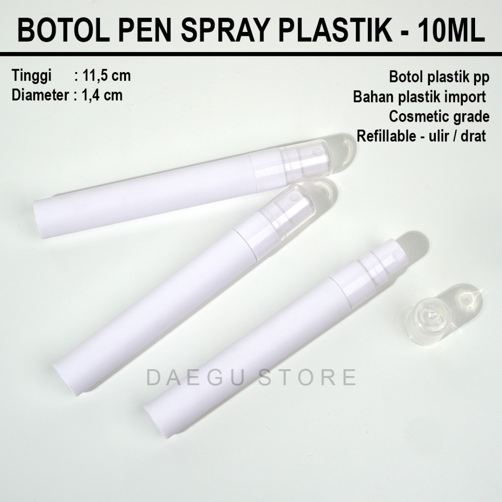 Jual Botol Pen Spray 10ml Plastik PP Warna Putih Susu Doff Matte ...