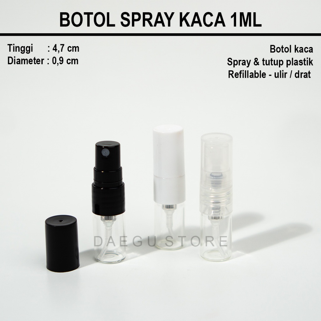 Jual Botol Spray Kaca 1ml - Vial Mini Travel Size - Tester Sample ...