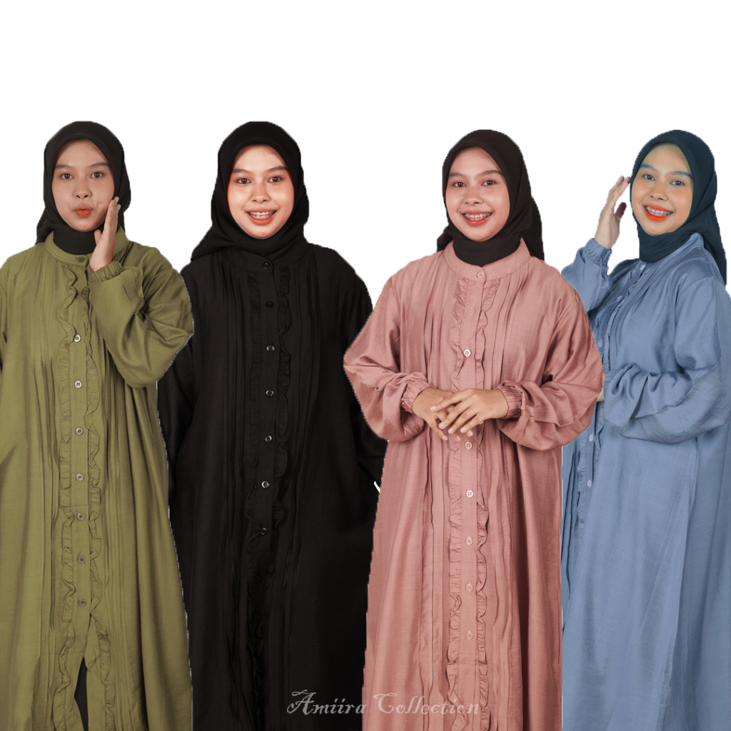 Jual Amiira - Shabira Tunik Atasan Wanita Polo Linen Premium | Shopee Indonesia