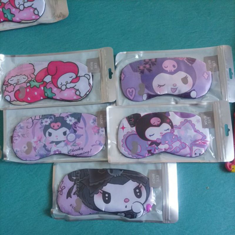 Jual DSB 04 Penutup Mata Tidur eye mask Sanrio Kuromi Melody with gel ...