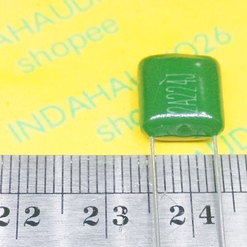 Jual 224 100v 8mm 2A224J milar hijau 220n 220nf mylar kapasitor 224j ...