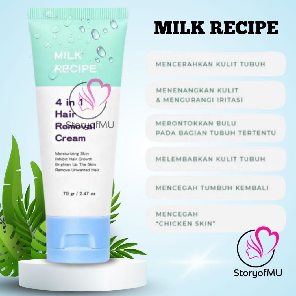 Jual MILK RECIPE 4 in 1 4in1 Hair Removal Cream 70gr Krim Penghilang ...