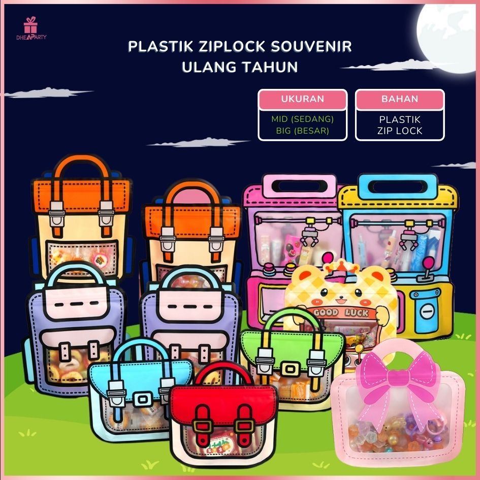 Jual DP Plastik Ziplock Ulang Tahun / Kantong Zip Goodiebag Plastik ...
