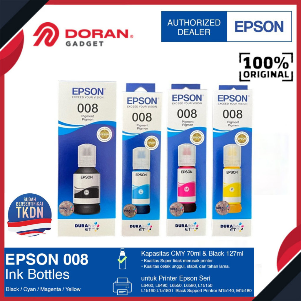 Jual Epson 008 Refill Tinta Epson Black Netto 127 ml & 70 ml Cyan ...