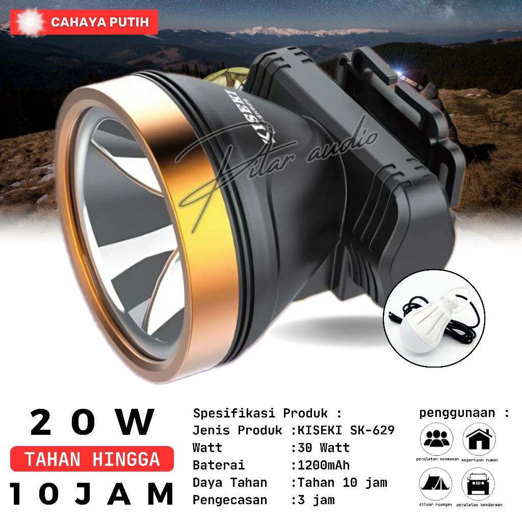 Jual Senter Kepala 30W Kiseki CK-SK629 Gratis Bohlam LED | Headlamp ...