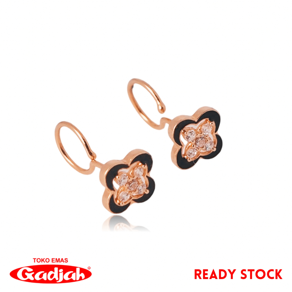 Jual Giwang Emas Newborn Toge Bunga Kelopak Cat Hitam Putik Mata Tabur ...