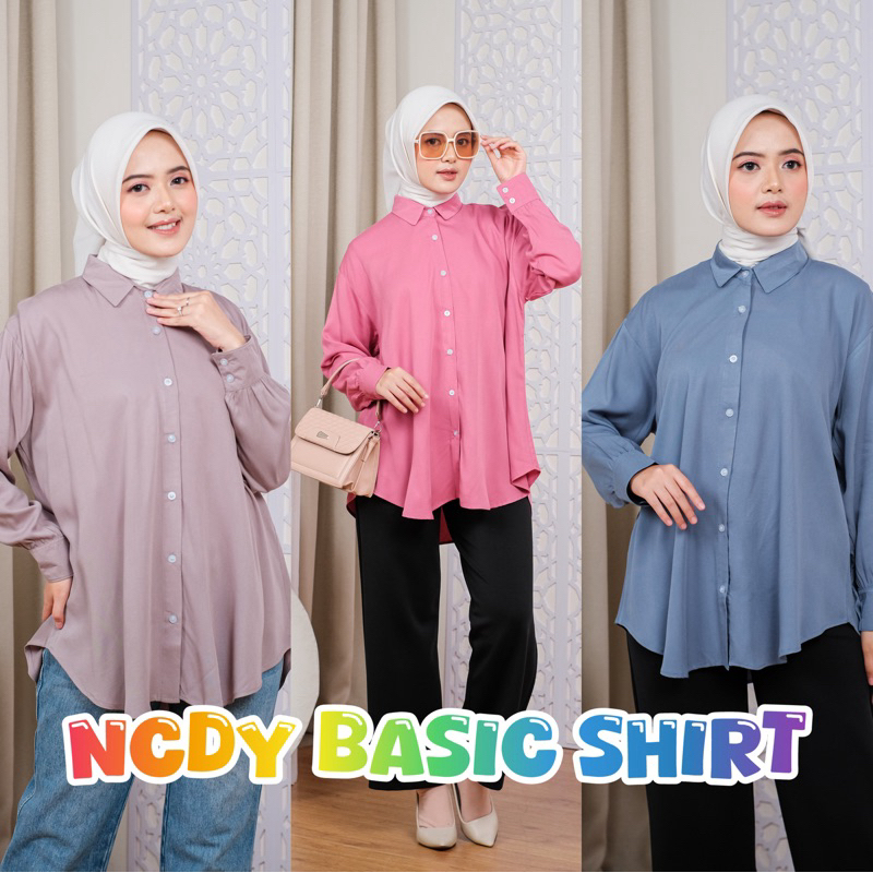 Jual NCDY Basic Shirt Kemeja Wanita Rayon Twill Polos Kemeja Kerja ...