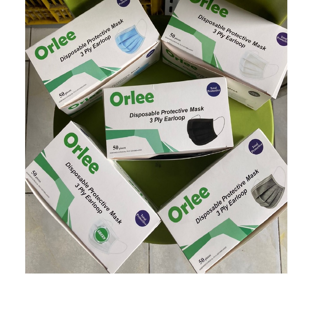 Jual Masker ORLEE ORLE Populer 3 ply 3Ply Earloop Medis ijin Kemenkes ...