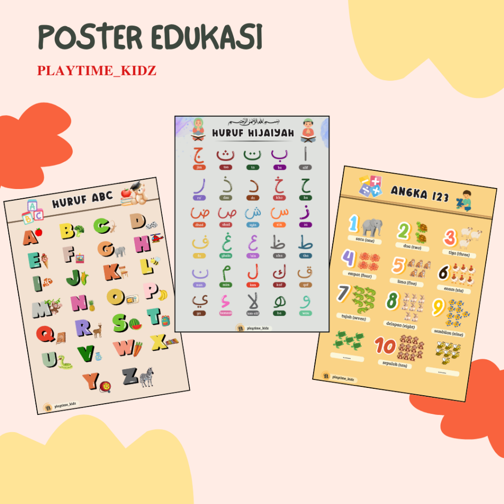 Jual POSTER EDUKASI 1 | POSTER HURUF | POSTER ANGKA | POSTER HIJAIYAH ...