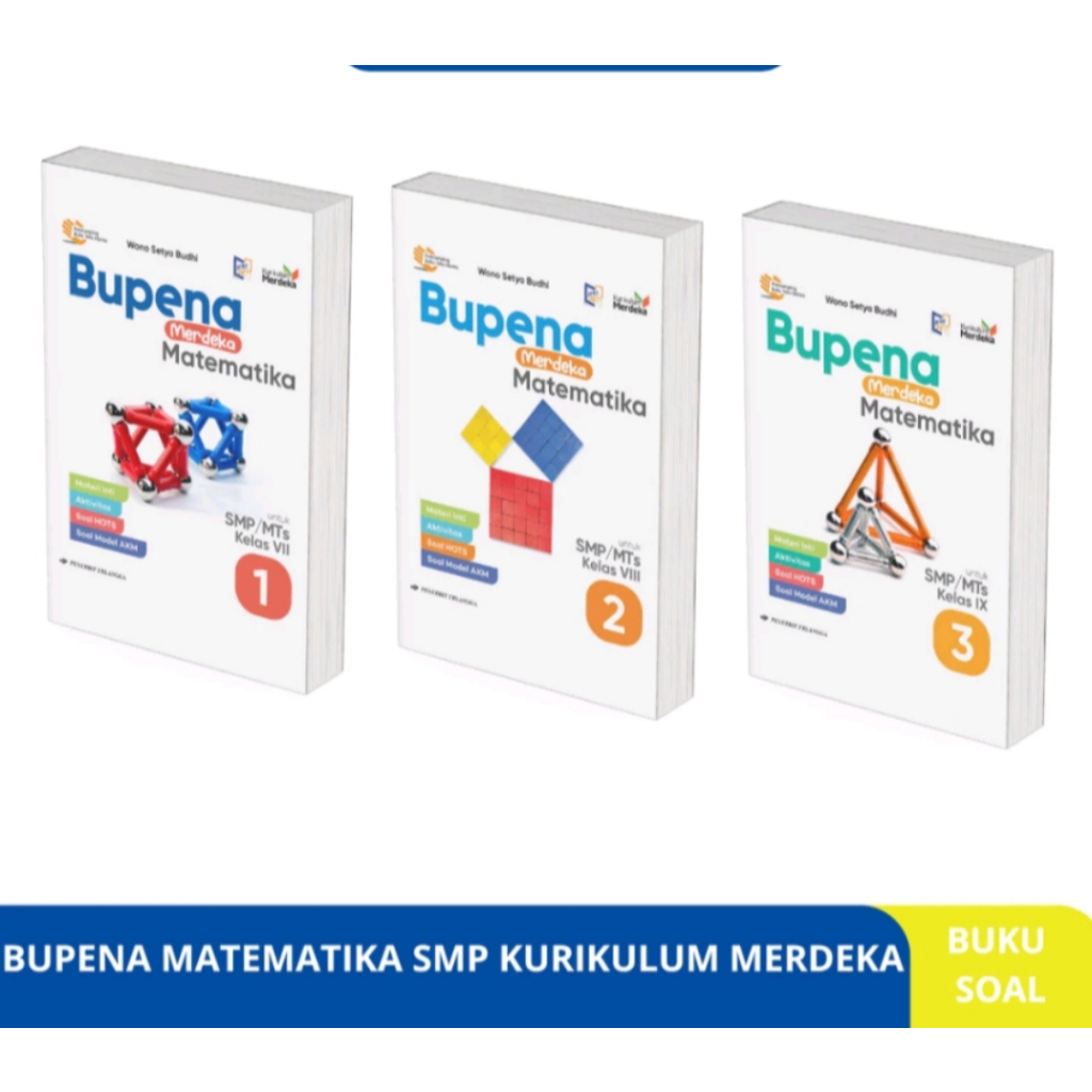 Jual ORI harga satuan buku teks BUPENA matematika kurikulum merdeka untuk SMP/Mts kelas 7,8,9 ...