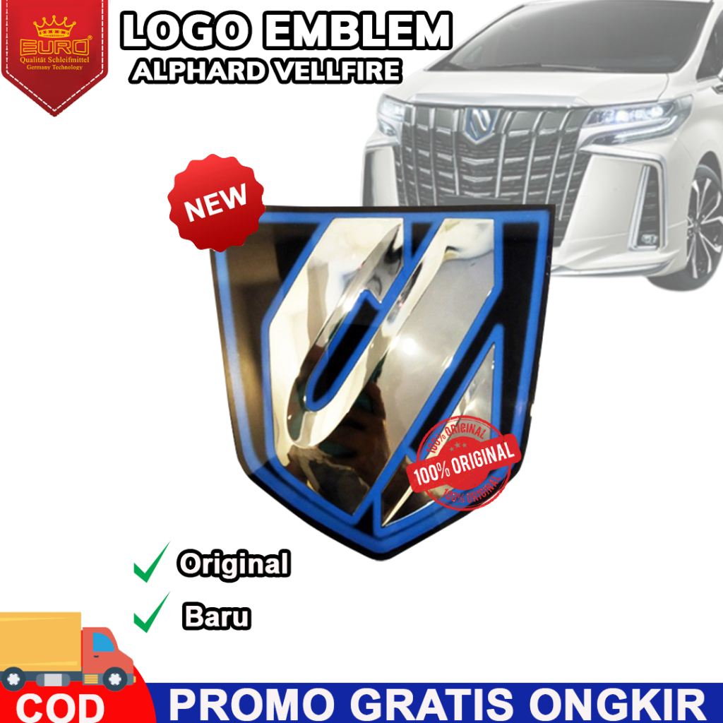 Jual Emblem Grill Alphard vellfire Blue hybrid ORIGINAL | Shopee Indonesia