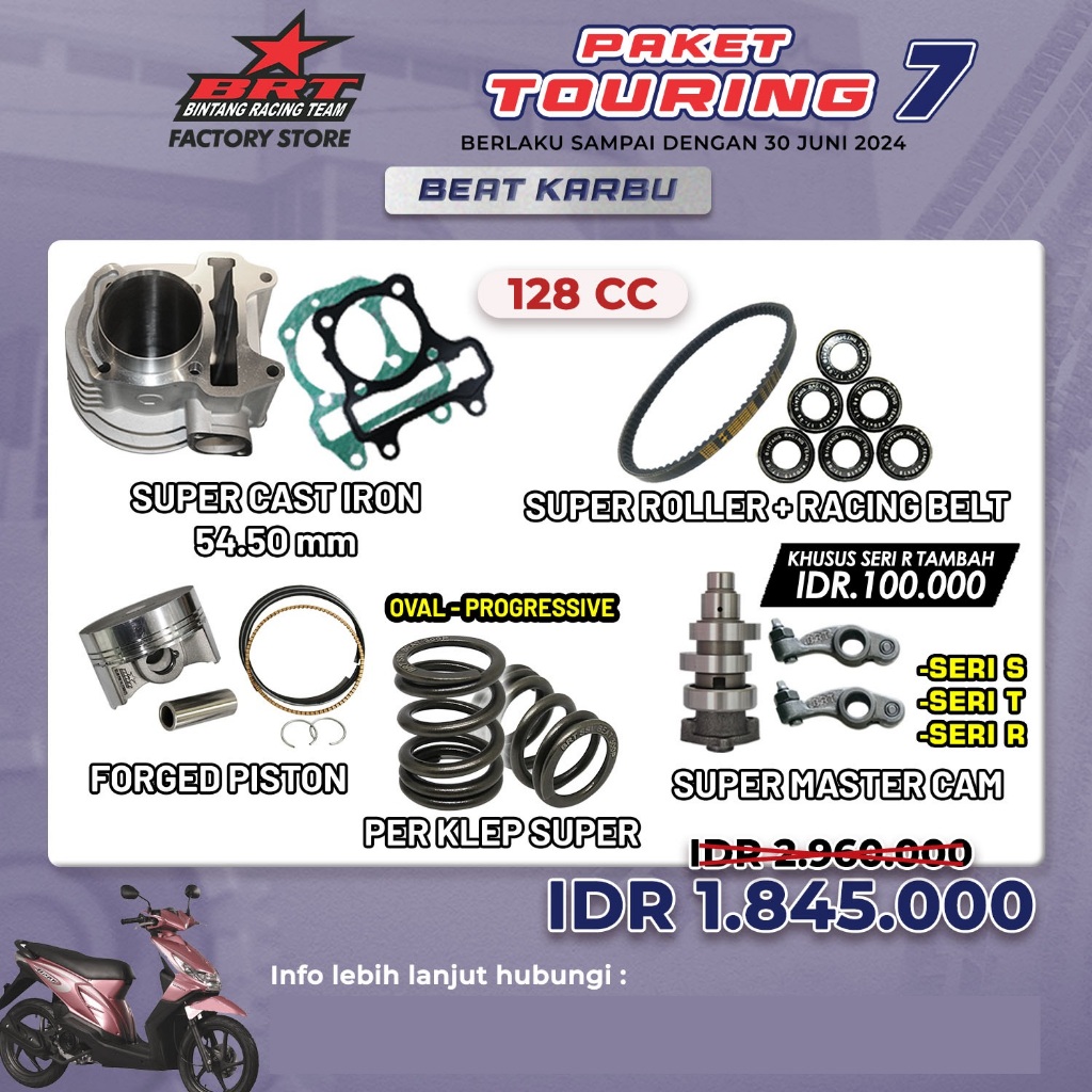 Jual PAKET TOURING 07 BEAT KARBU - BLOCK CAST IRON PISTON 54.50 MM ...