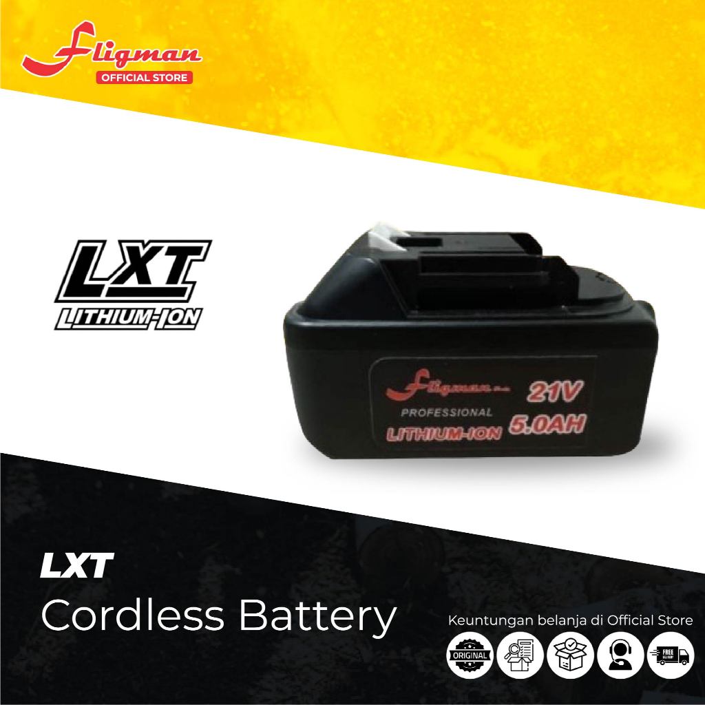 Jual Fligman Power Tools LXT Battery Li-Ion 21V Baterai Mesin Bor ...