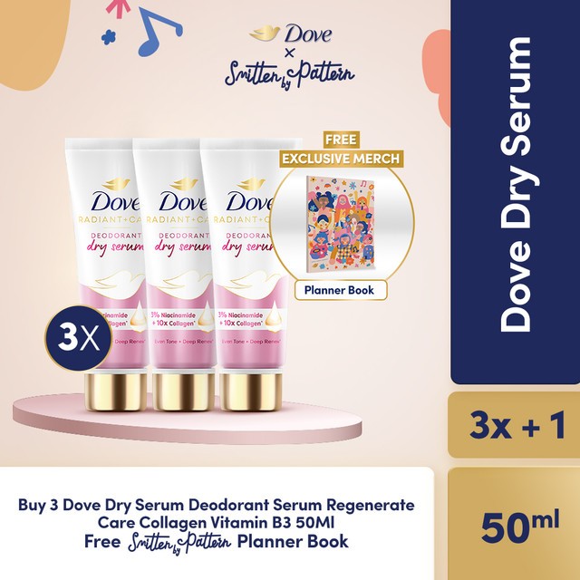 Jual Buy 3 Dove Dry Serum Deodorant Serum Regenerate Care Collagen ...