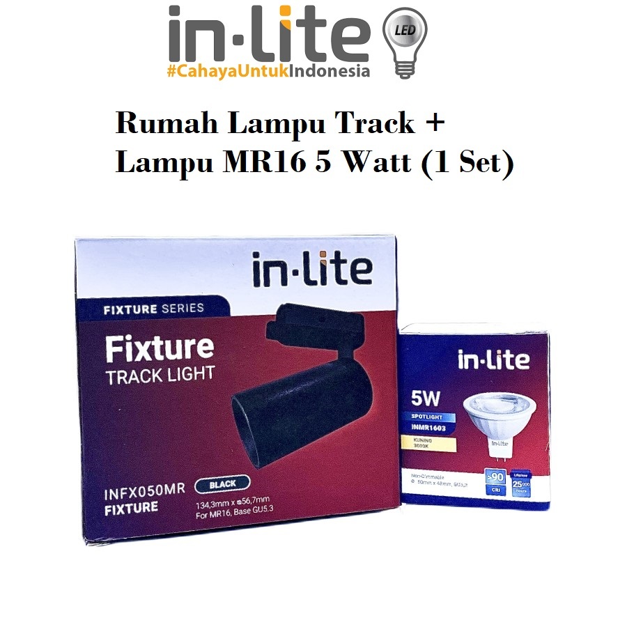 Jual Inlite Track Light + Lampu MR16 5W INFX050 Rumah Lampu Spotlight ...