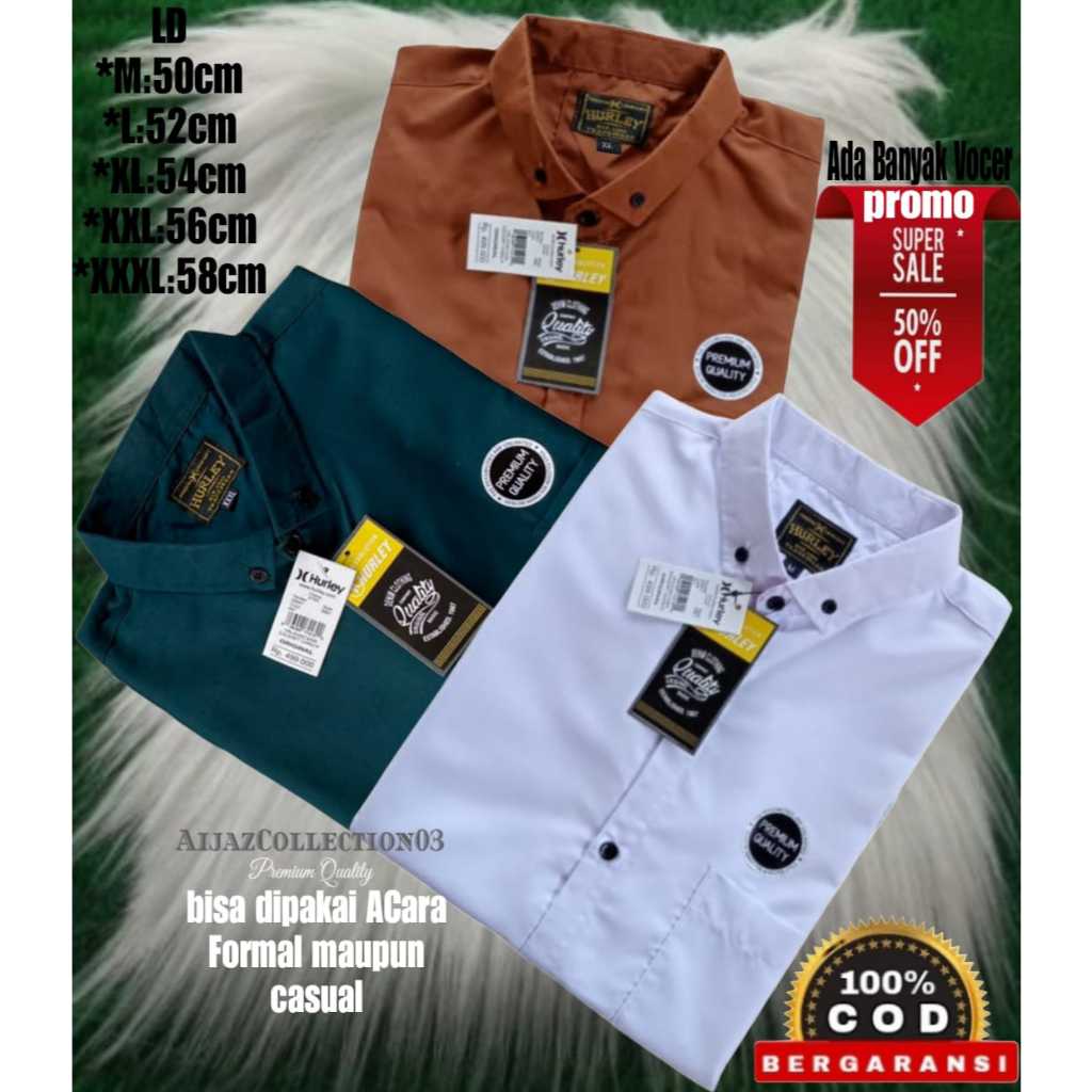 Jual KEMEJA Pria Lengan Pendek Casual Slimfit | HEM Polos Pria Terlaris ...